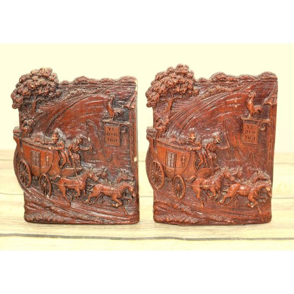 Unknown | Office | Western Horse Bookends Syroco Wood Rooster | Poshmark